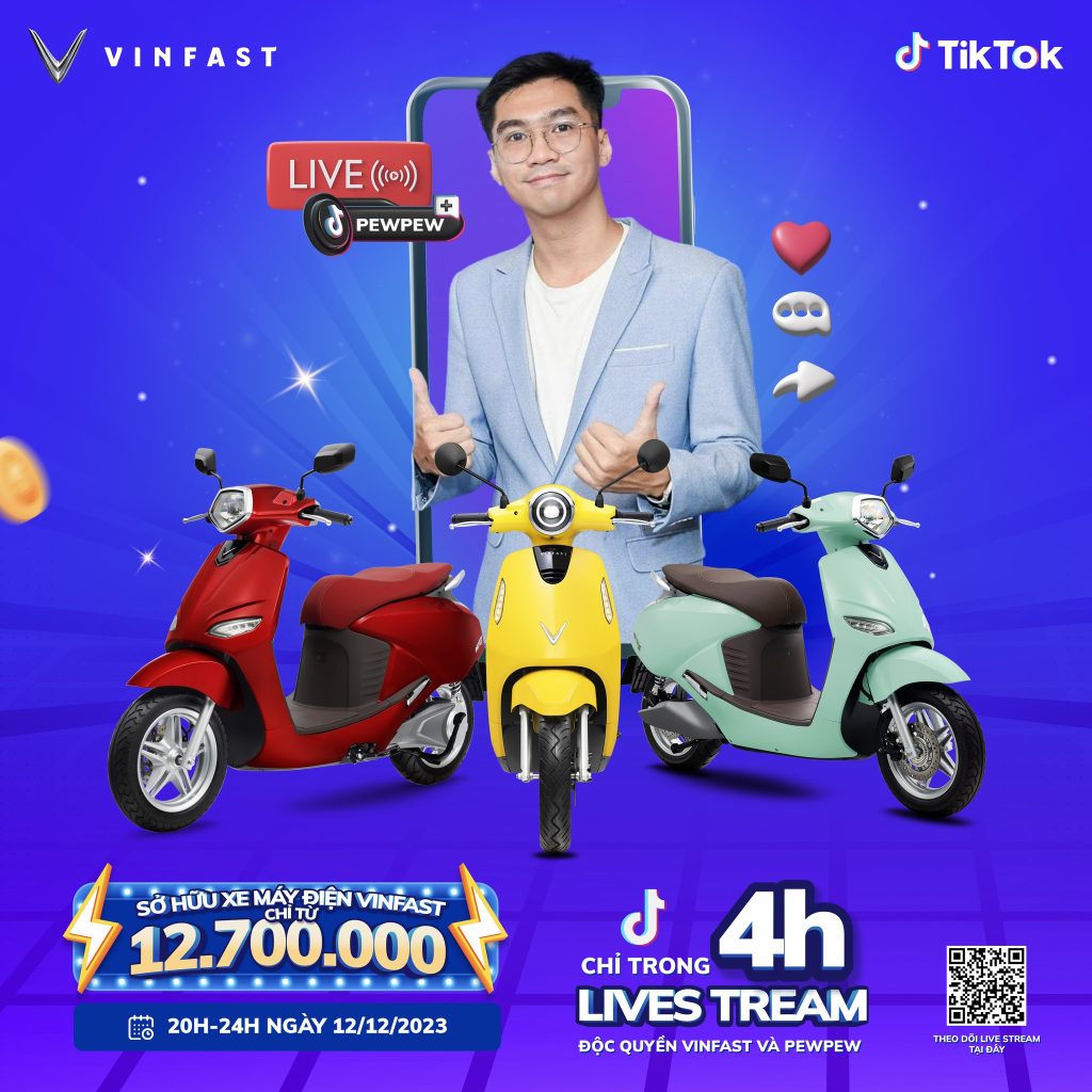 VinFast kết hợp PewPew bán xe máy điện qua livestream ngày 12/12 - Cộng đồng VinFast Toàn cầu